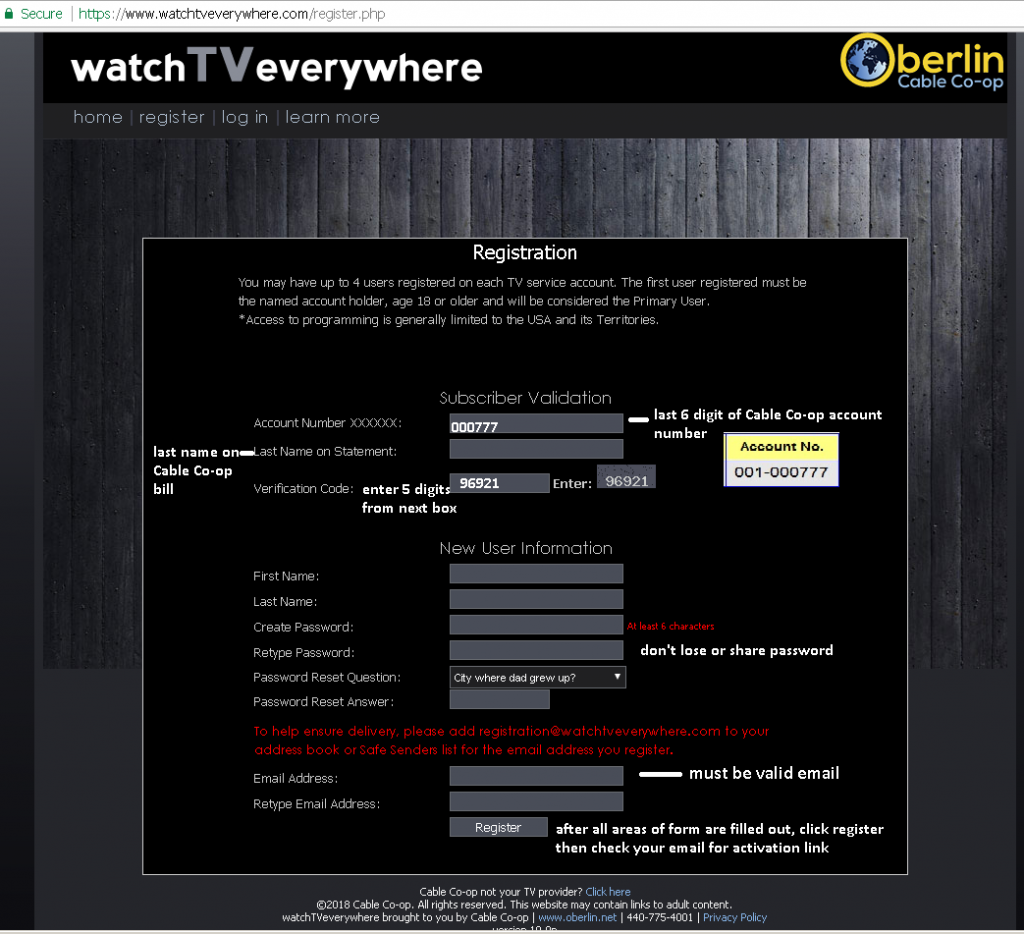WTVE Sign Up Instructions